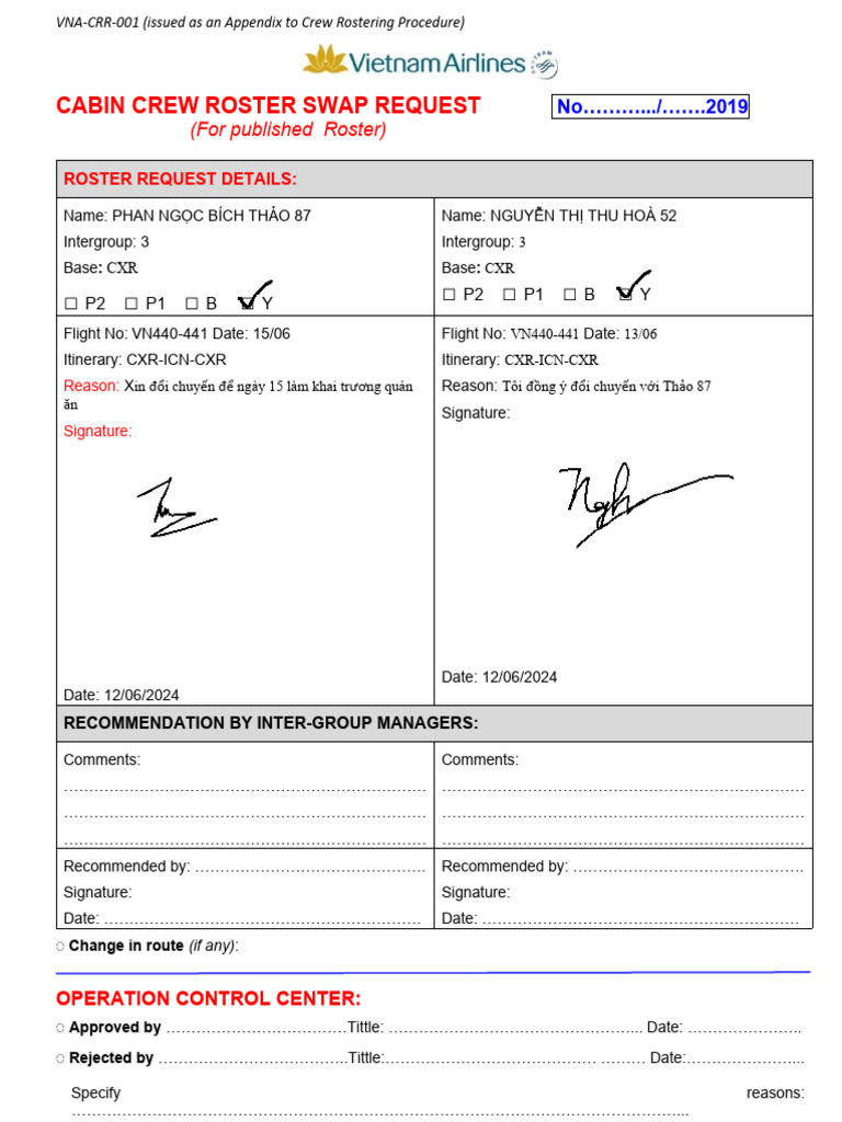 Roster Swap Request Form | PDF | Technology & Engineering