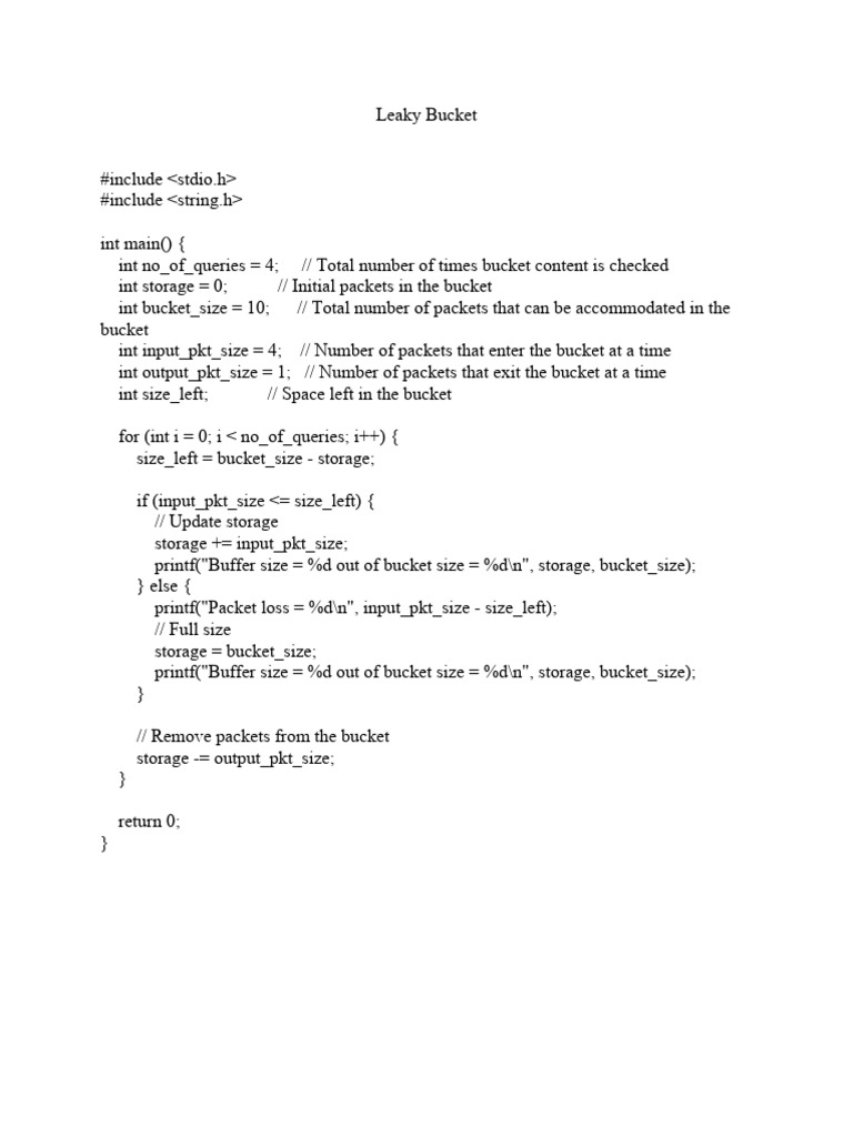 Leaky Bucket | PDF