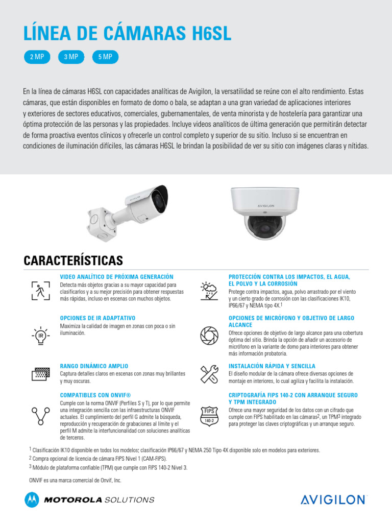 Avigilon h6sl Datasheet Es | PDF | Informática