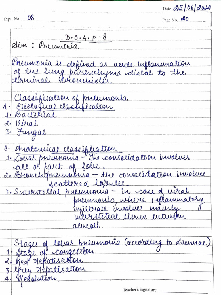 Pneumonia Notes | PDF