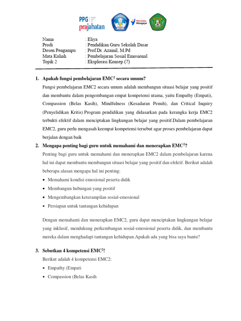 PSE Topik 2 Eksplorasi Konsep | PDF | Karier & Perkembangan | Pengembangan Diri