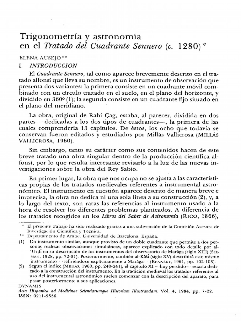 Trigonometria y Astronomia en El Tratado | PDF | Trigonometría | Geometría Elemental