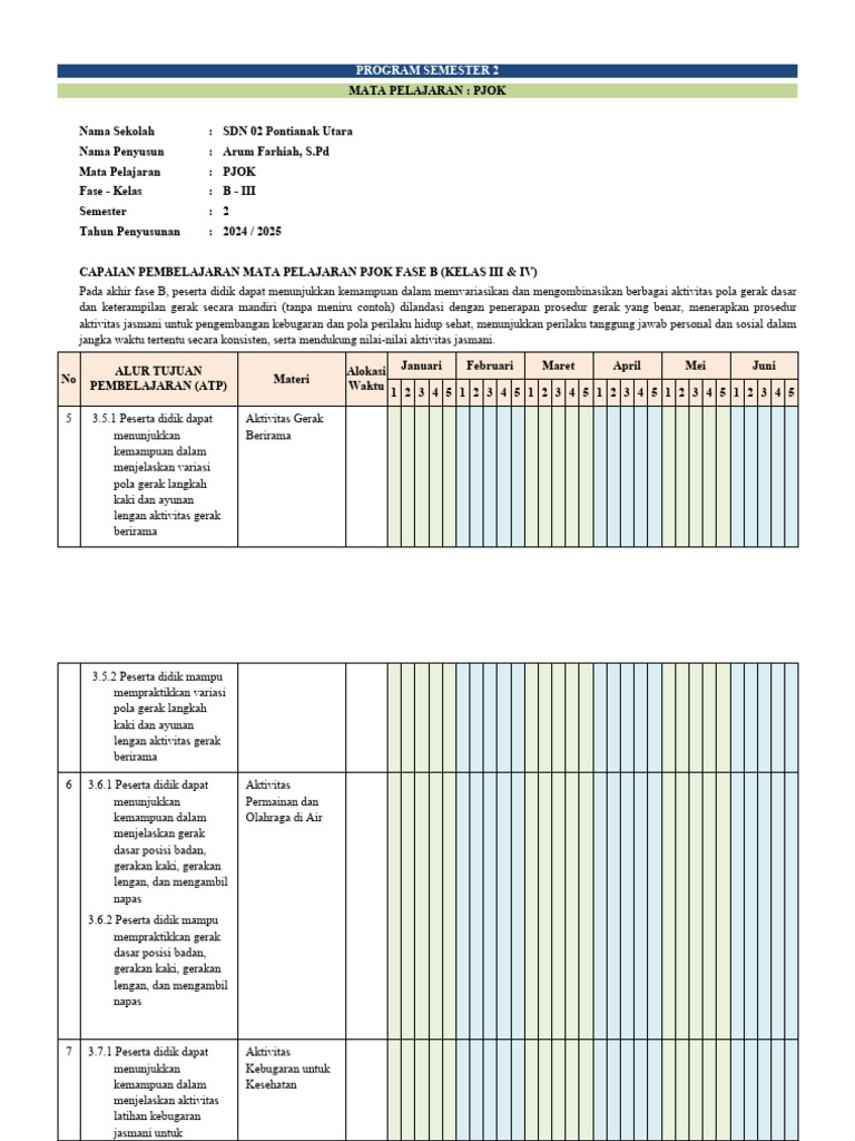 PROSEM PJOK 3 SMT 2 | PDF