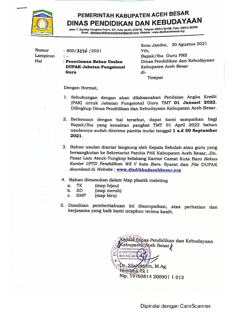 Penerimaan Bahan Usulan Dupak 1 | PDF