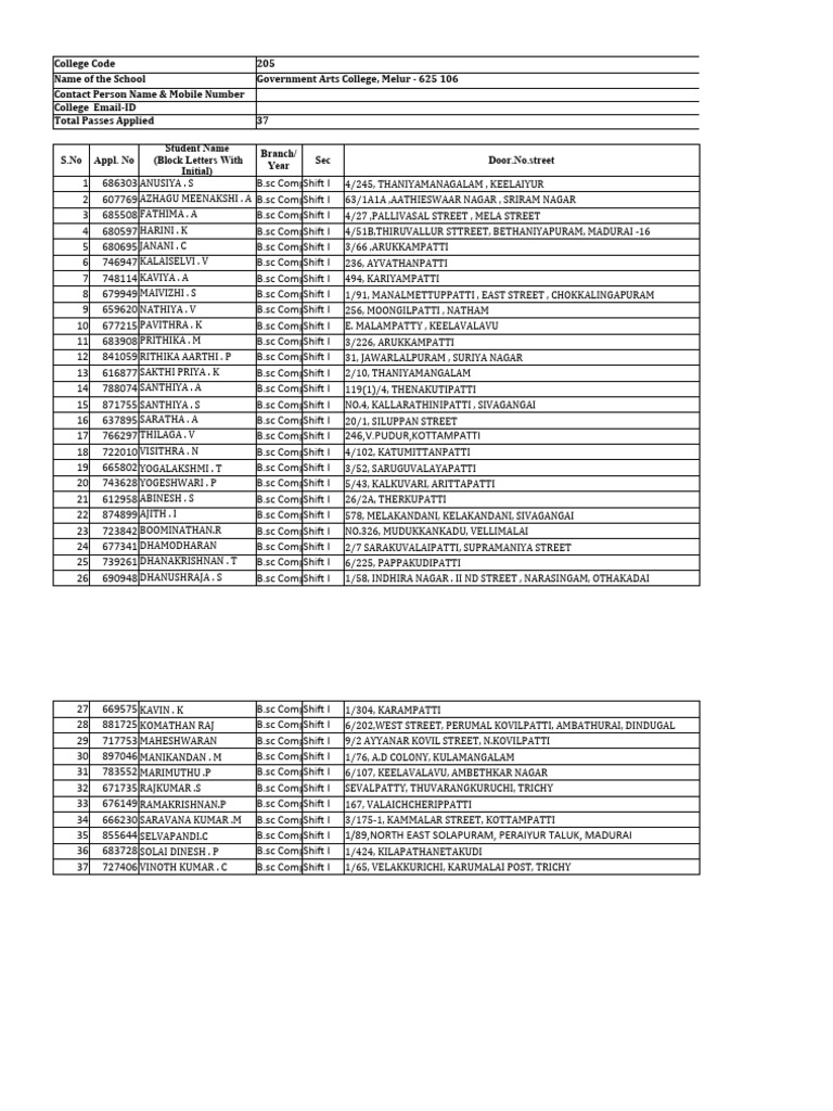 2ND B.SC Computer Science Buspass | PDF 2ND B.SC Computer Science Buspass | PDF