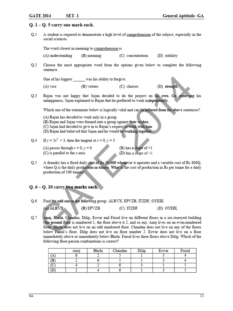 Aptitude gate 15 | PDF | Triangle