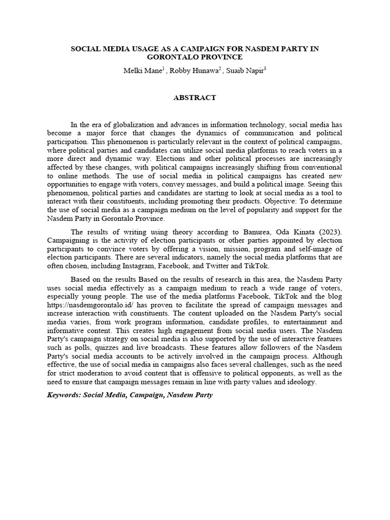 Abstrak (Sospol) Melki Mane | PDF | Social Media | Popular Culture & Media Studies