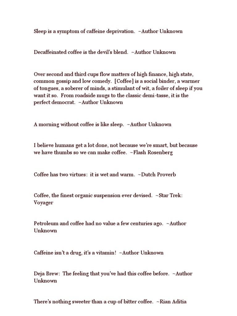 Coffee Quotes | PDF | Poetry