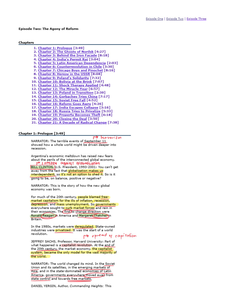 Commanding Heights - Episode 2 - On PBS | PDF | Cost Of Living | Milton ...