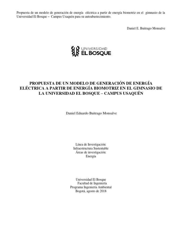 Buitrago Monsalve Daniel Eduardo 2018 | PDF | Energía renovable | Naturaleza