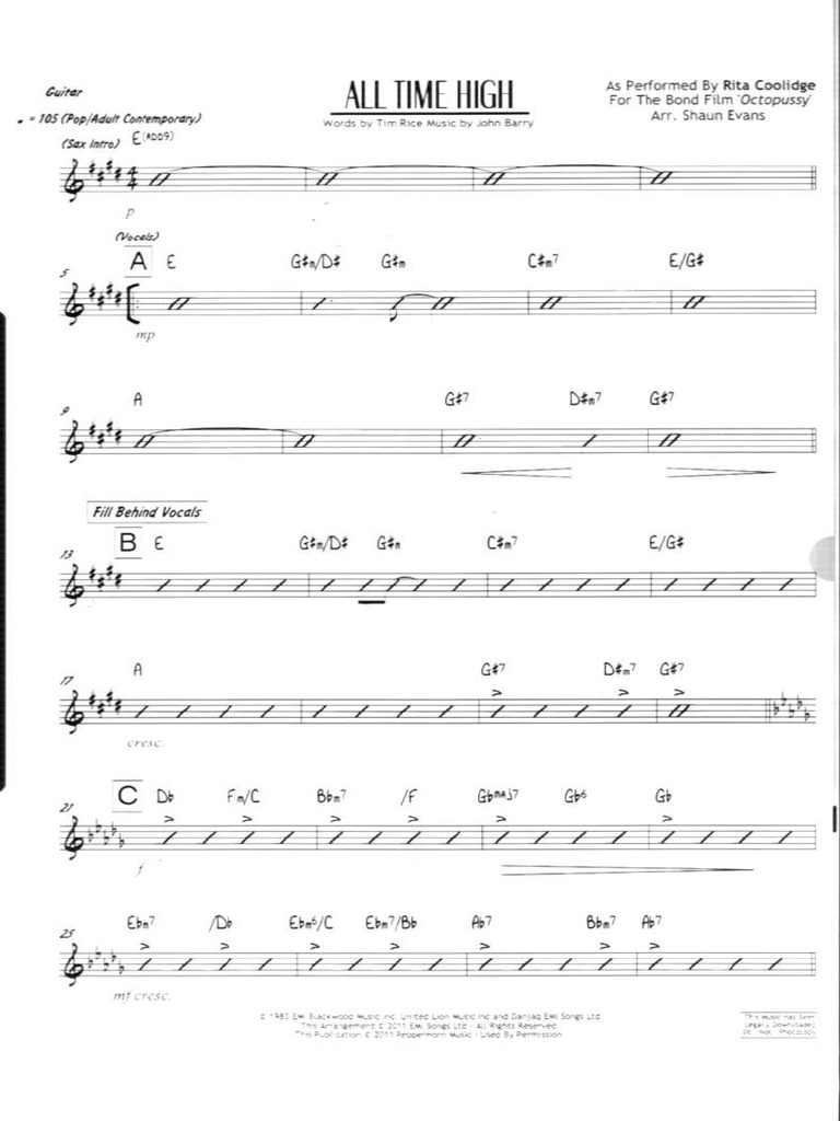 All Time High Guitar | PDF