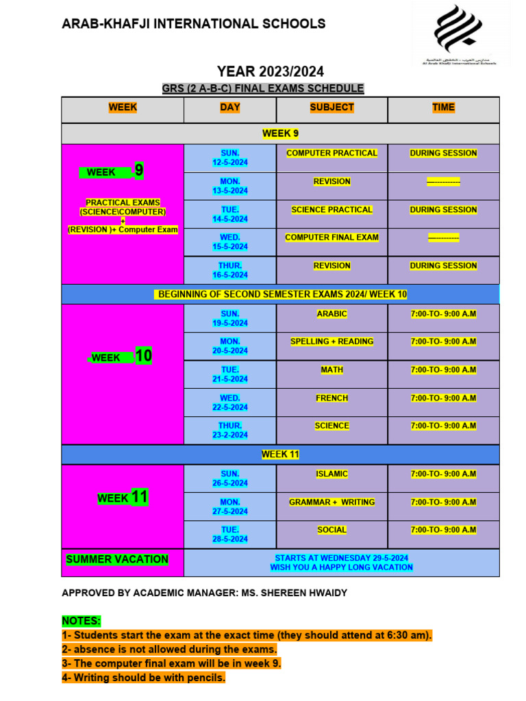 GR 2 (A-B-C) Exams Schedule | PDF | Educational Organizations ...