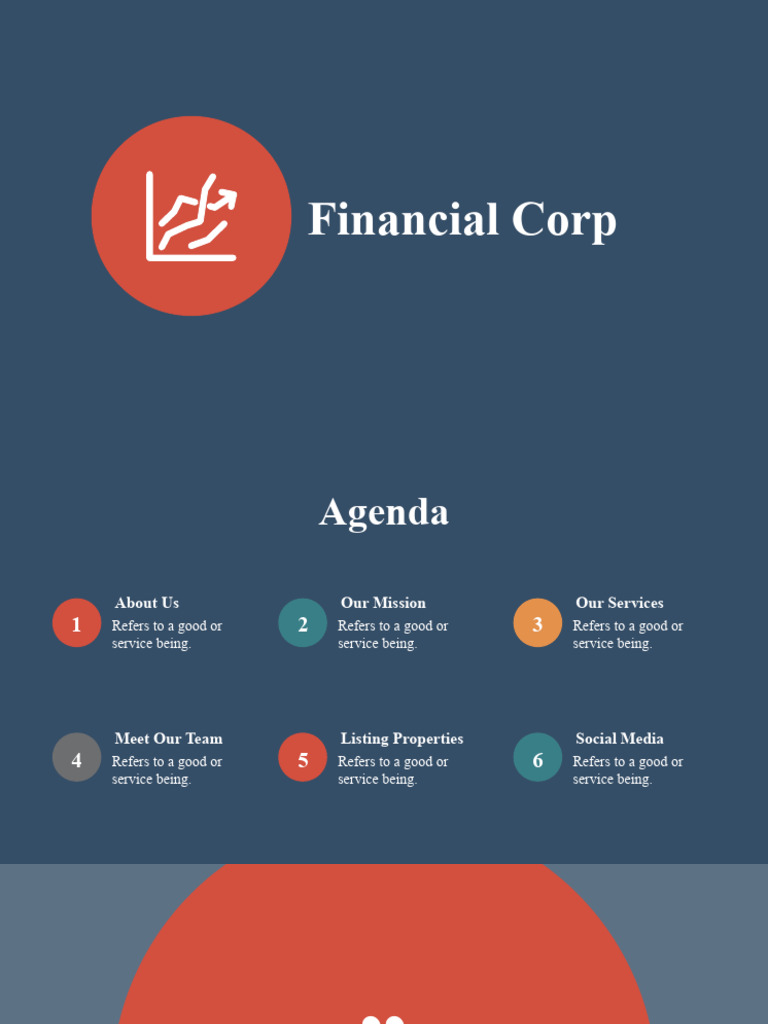 Financial Corp PowerPoint Template | PDF | Investing | Market (Economics)