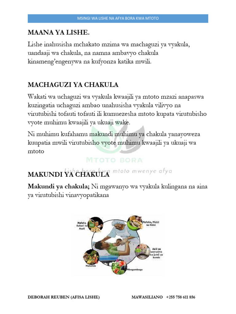 Lishe Handout 1 | PDF