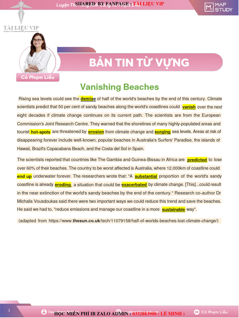 Vanishing Beaches: Tài Liệu Vip | PDF