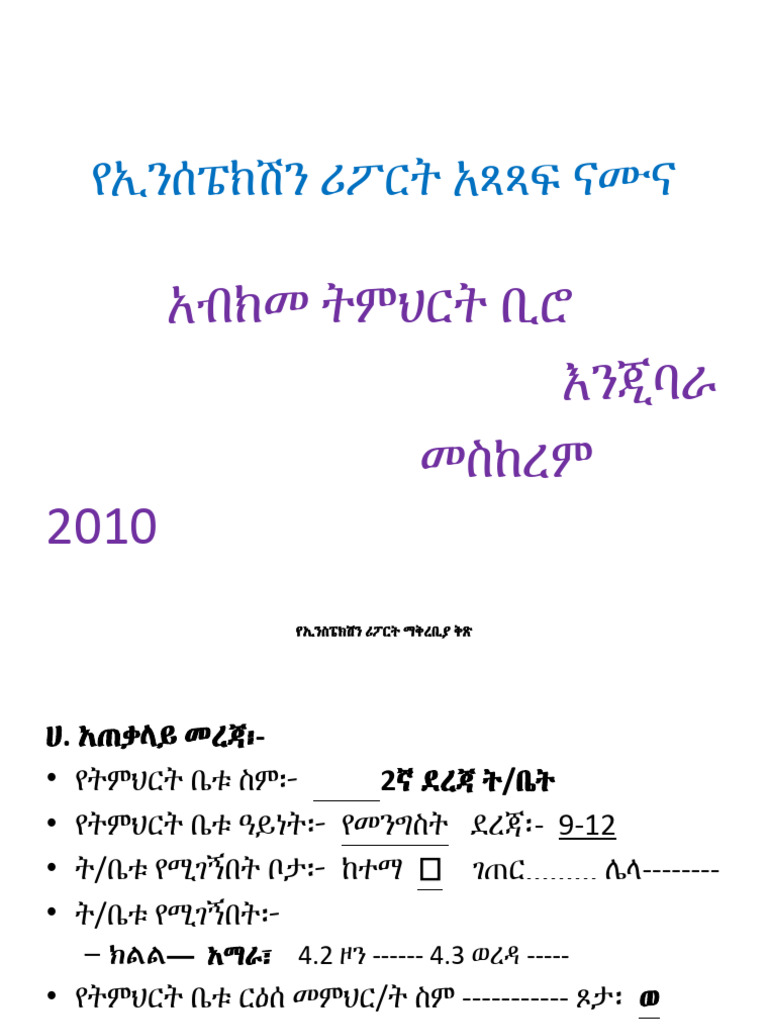 Presentation Inspection Report Writing | PDF