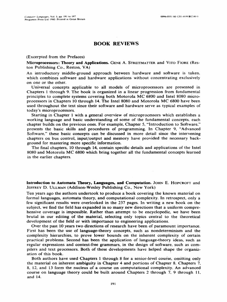 Book Reviews: Microprocessors: Theory and Applications | PDF | Computer Program | Programming