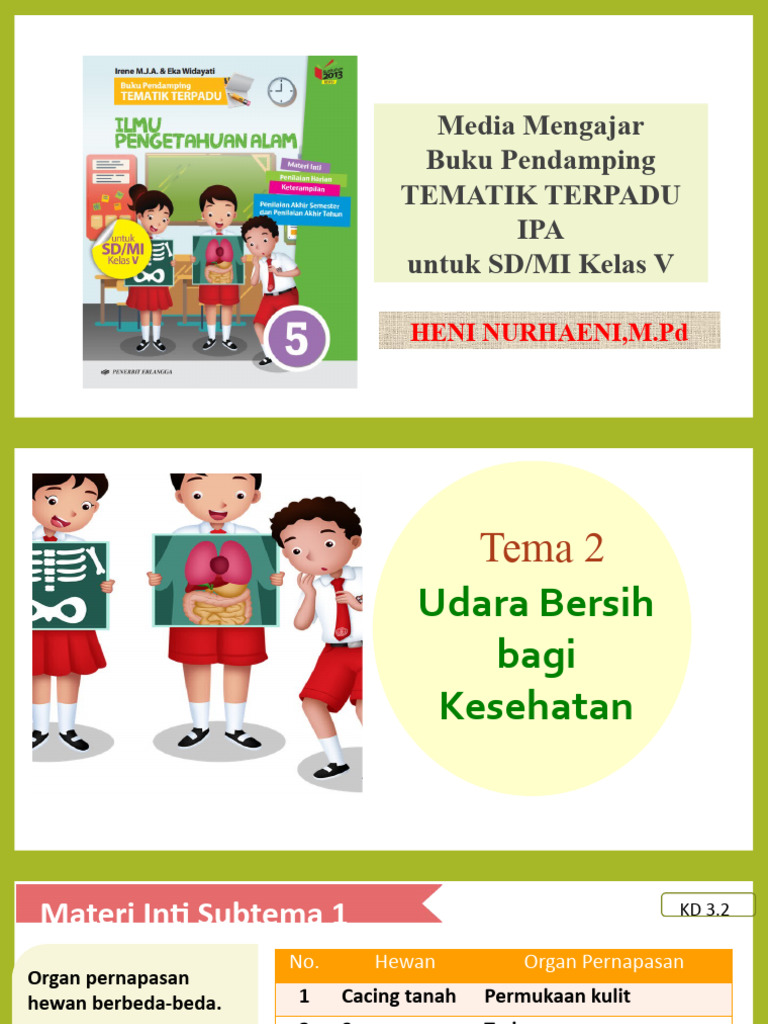 Ipa Tema 2 SB 1 (Organ Pernapasan Hewan Dan Manusia) 2 | PDF