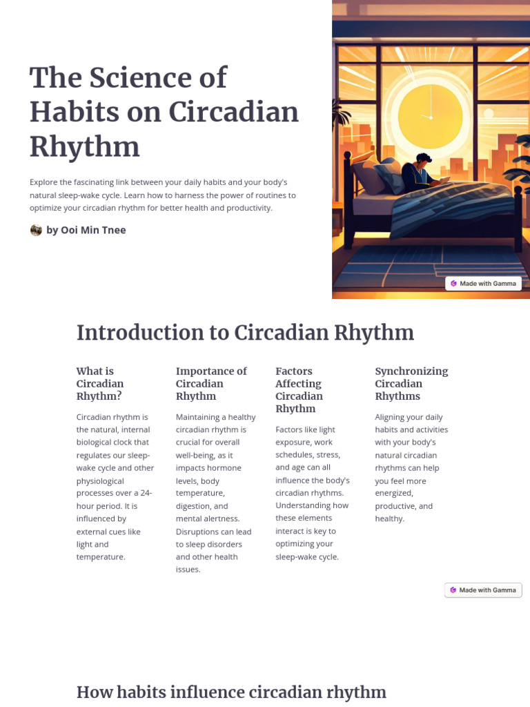 The-Science-of-Habits-on-Circadian-Rhythm | PDF | Sleep | Circadian Rhythm