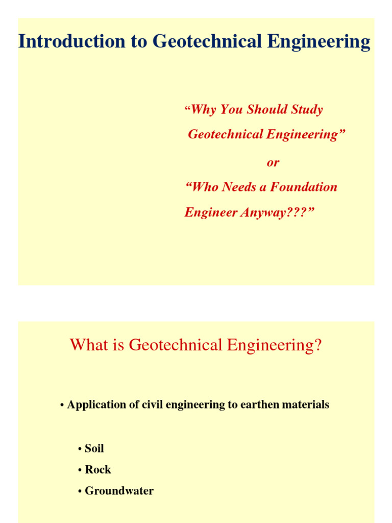 Introduction To Geotechnical Engineering | PDF | Deep Foundation | Dam