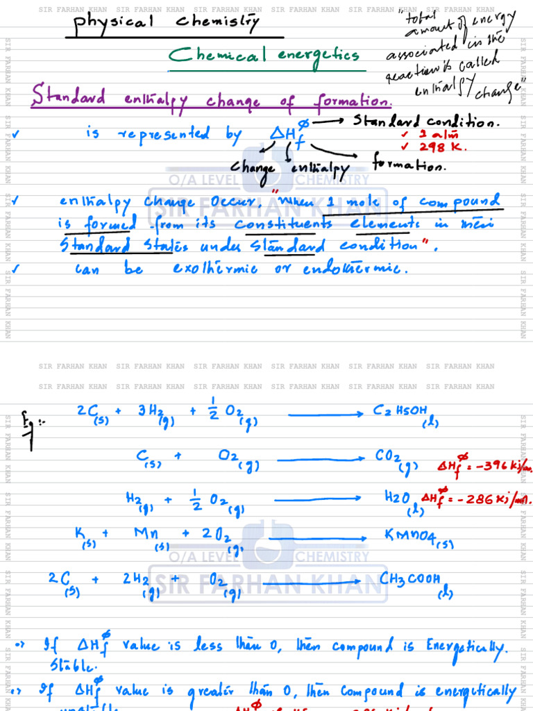 Chemical Energetics Notes Watermarked-1 | PDF | Chemistry | Branches Of ...