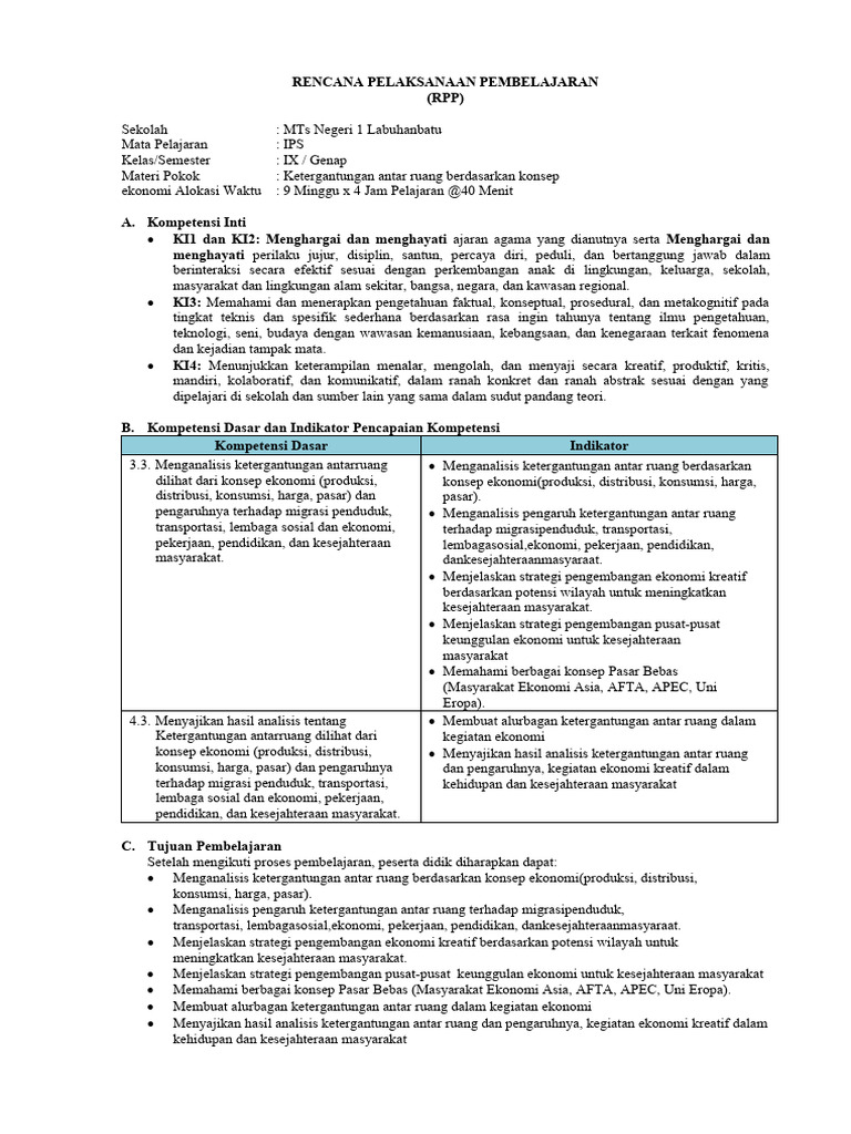 RPP Kelas 9 (Januari-Maret) | PDF | Pengelolaan Keuangan & Uang