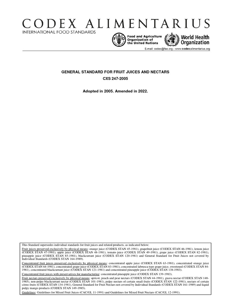 CXS 247e | PDF | Juice | Diet & Nutrition
