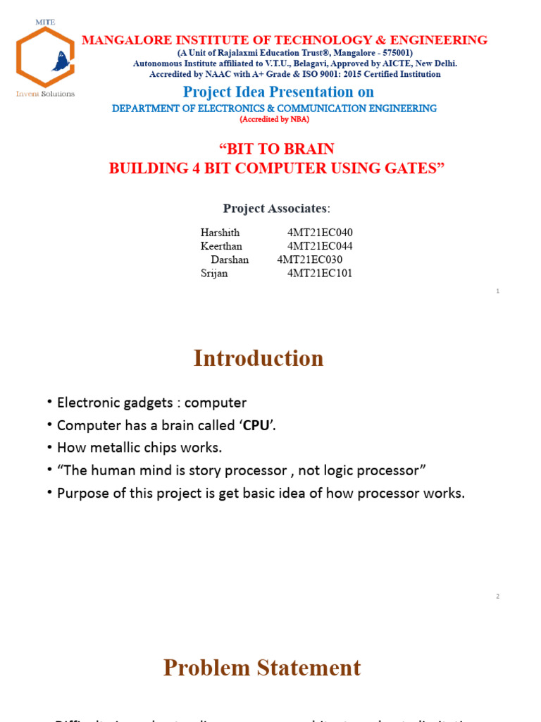 4bit Miniproject | PDF | Logic Gate | Central Processing Unit