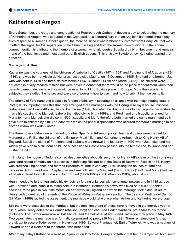 Katherine of Aragon 1 | PDF | House Of Tudor | Holy Roman Empire