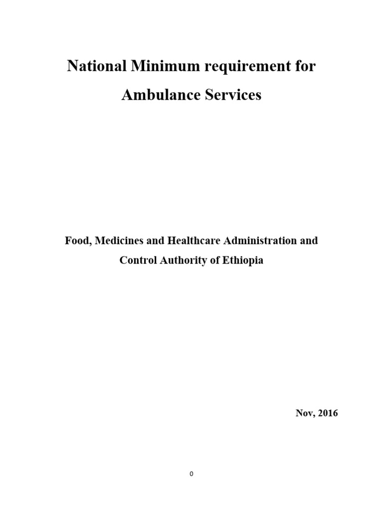 Minimum Requirements for Ambulance Services | PDF | Health Care ...