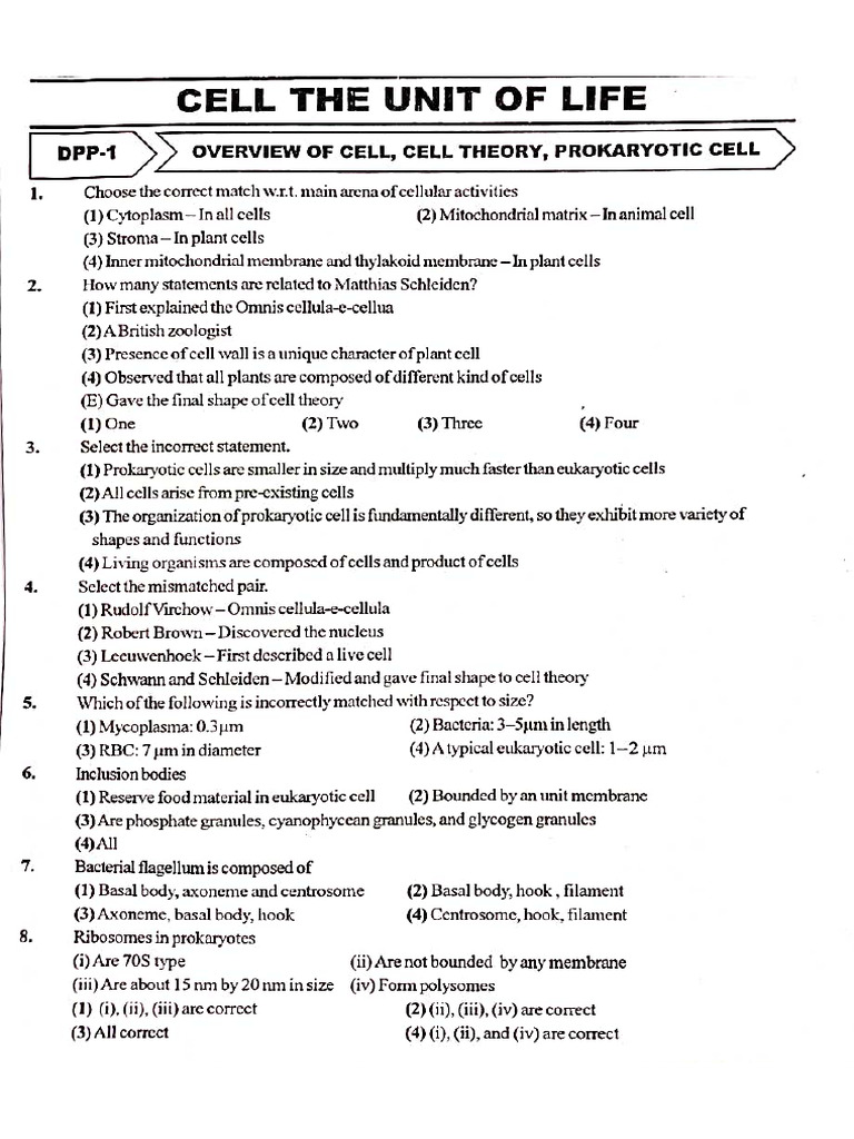 Cell the unit of life | PDF