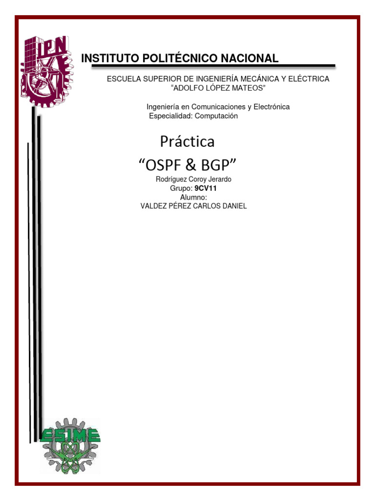 Ospf y BGP | PDF | Enrutador (Computación) | Dirección IP