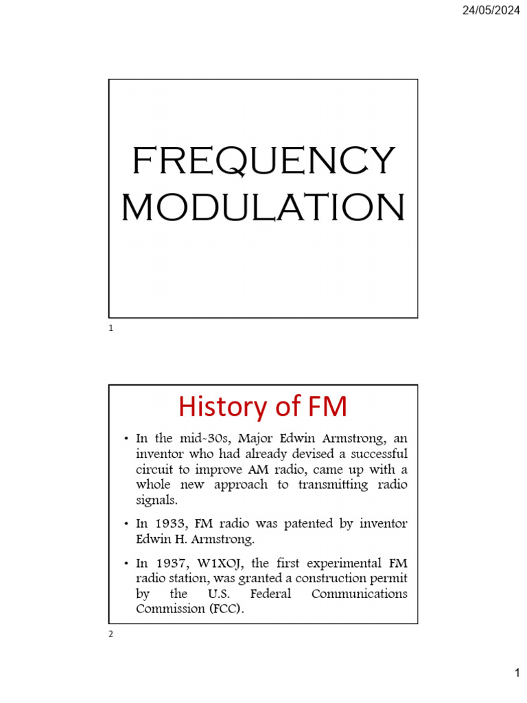 Frequency Modulation: History of FM | PDF | Frequency Modulation | Radio