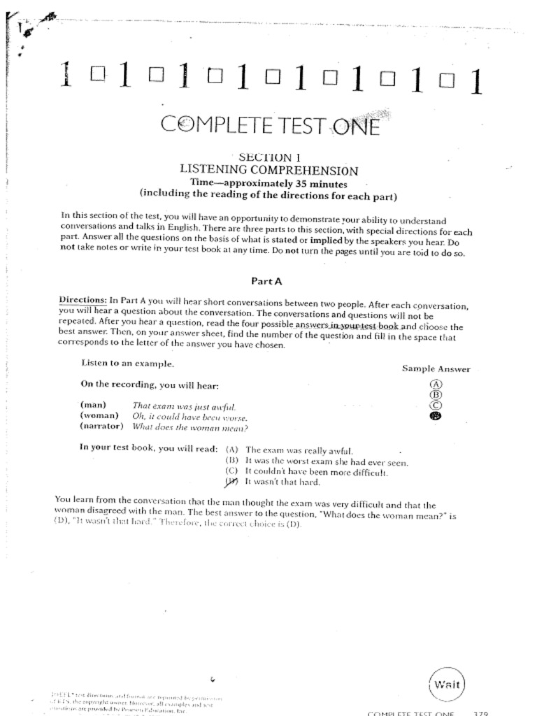 Complete Test One Pdf