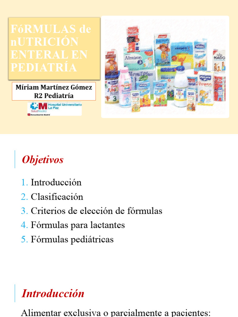 Fórmulas Enterales en Pediatría | PDF | Nutrientes | Proteínas