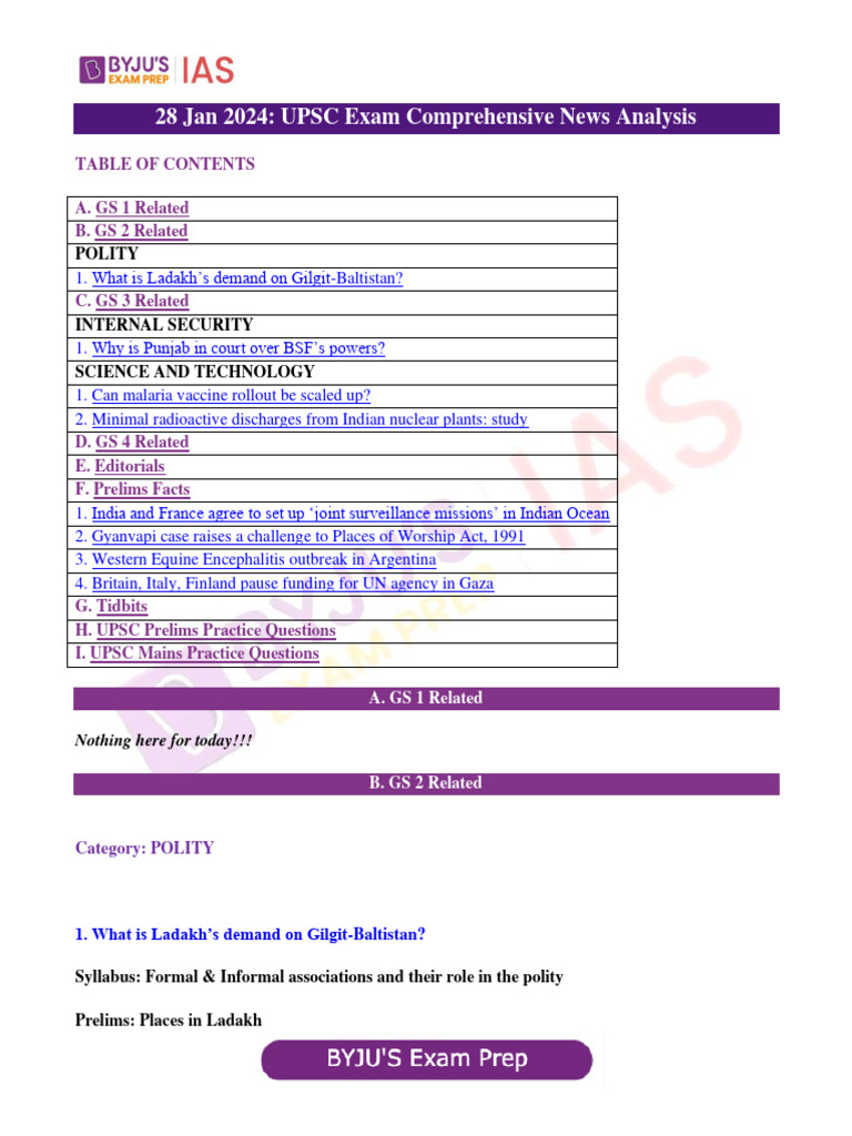 CNA-28-Jan-2024 | PDF | Unrwa | Malaria