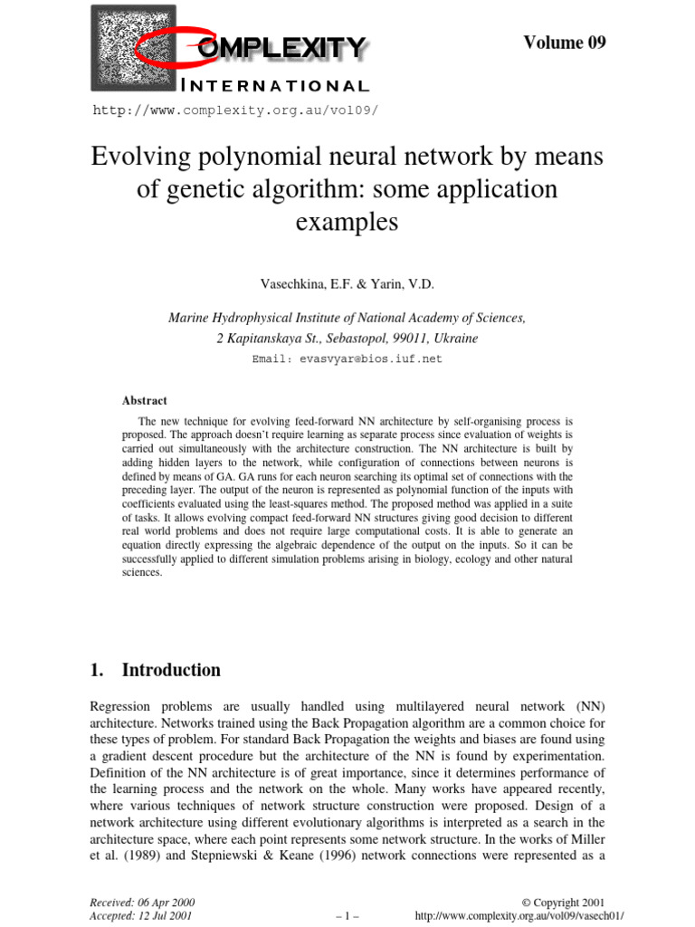 2003 Evolving Polynomial Neural Network By Means Of Genetic Algorithm Vasechkina And Yarin 