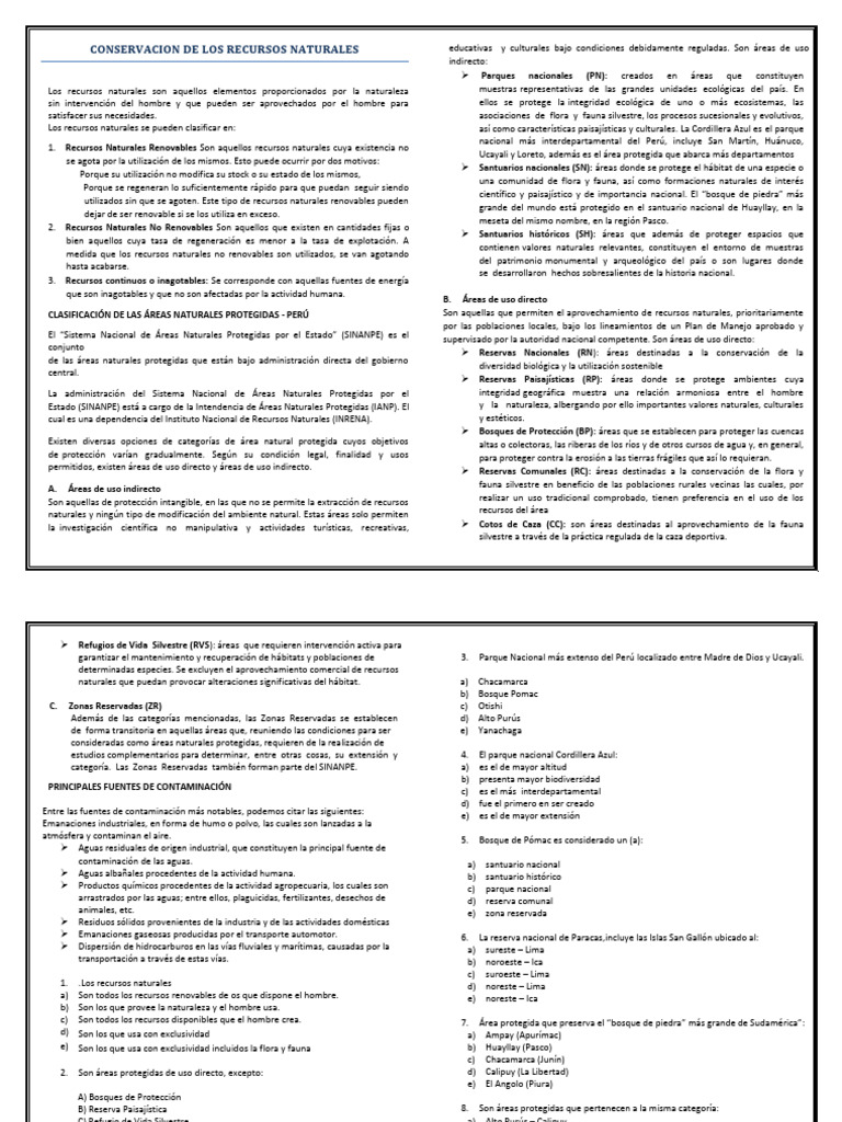 Conservacion de Los Recursos Naturales | PDF | Fauna | Movimiento ...