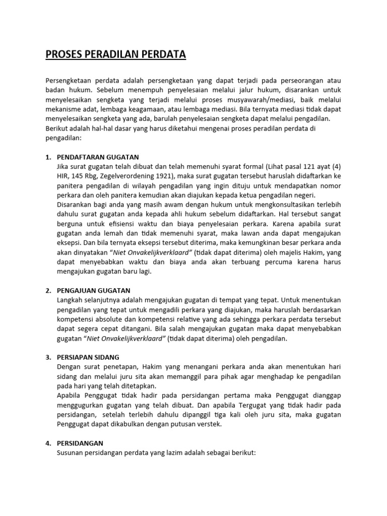 Proses Peradilan Perdata | PDF | Politik | Ilmu Sosial