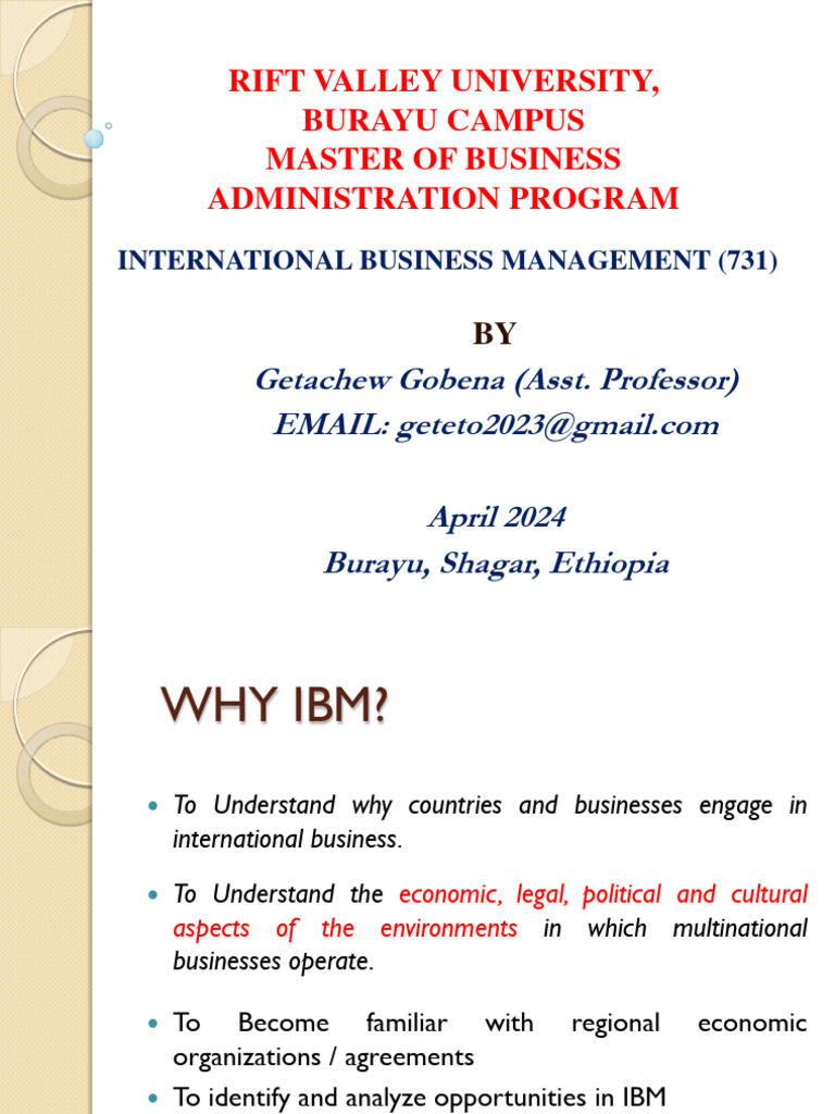Ibm Chapter 1. An Overview of International Business | PDF | Balance Of Payments | Globalization