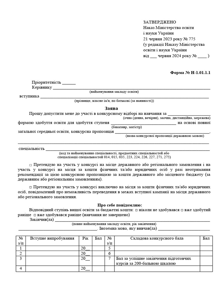 Forma.N-1.01.1.1 VO PZSO 2024 | PDF