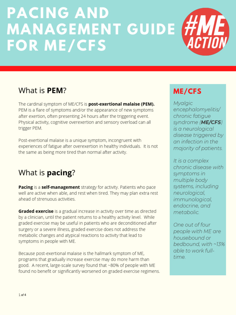 Pacing and Management Guide For ME CFS 9 | PDF | Chronic Fatigue ...