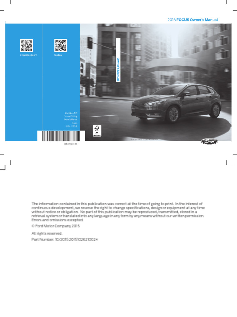 2016 Focus Owners Manual Version 2 Om en US 11 2015 | PDF | Airbag ...
