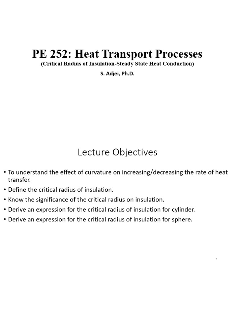 6 Critical Radius of Insulation | PDF | Thermal Insulation | Heat Transfer