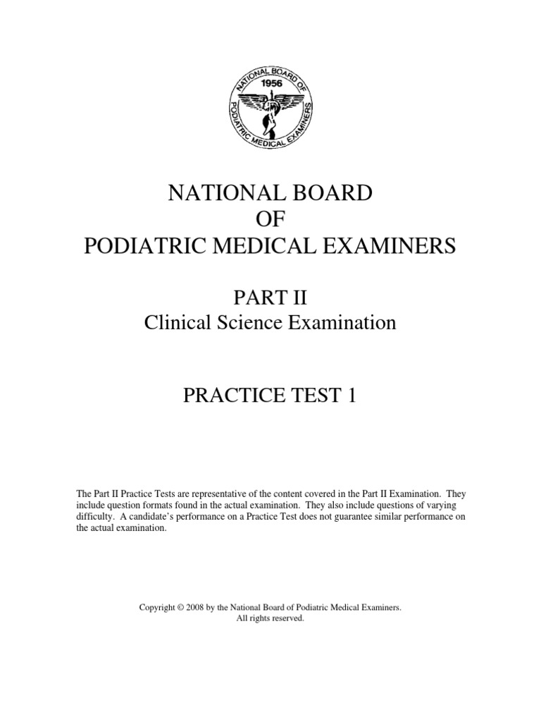 NBPME Part II 2008 Practice Tests 1-3 | PDF | Toe | Foot