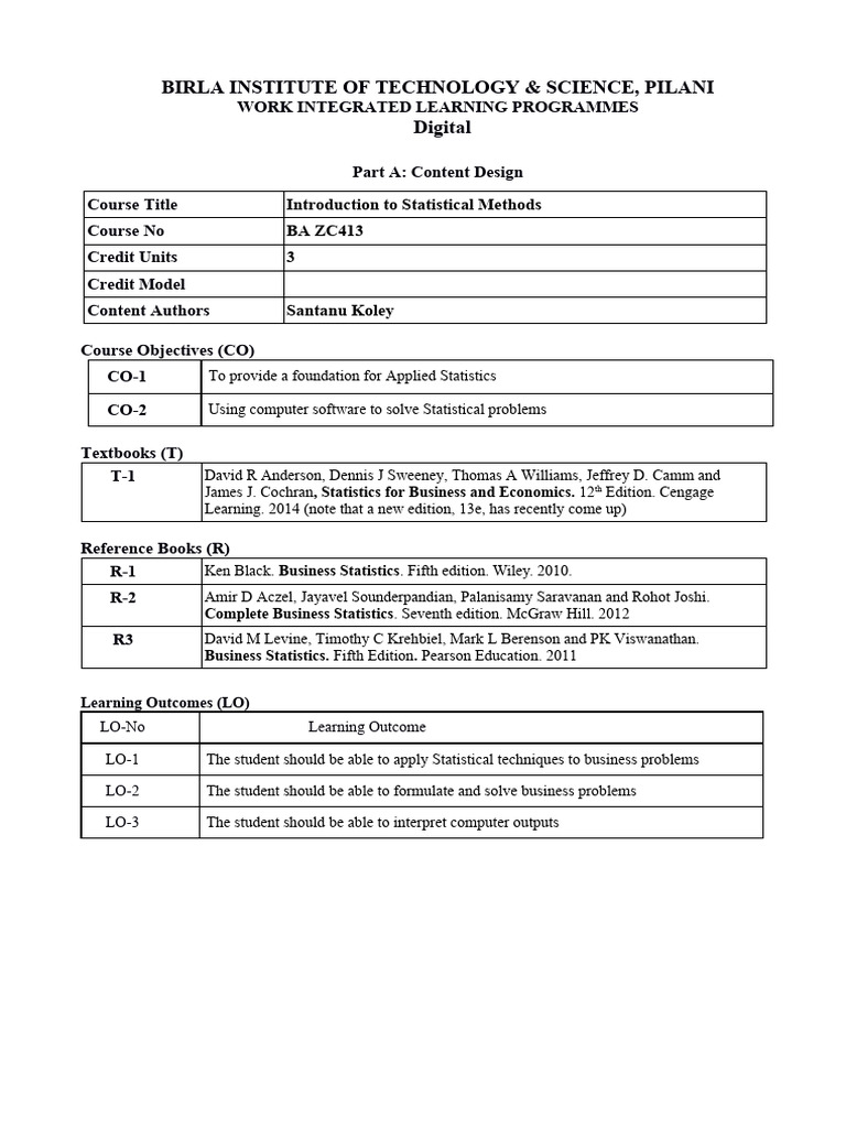 BA ZC413 COURSE HANDOUT | Download Free PDF | Probability Distribution ... BA ZC413 COURSE HANDOUT | Download Free PDF | Probability Distribution ...