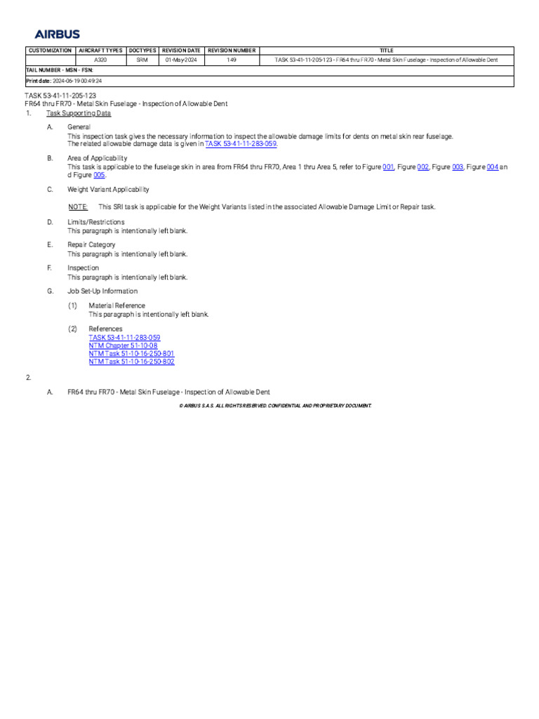 A320 Fuselage Dent Inspection Guide | PDF | Fuselage | Airliner
