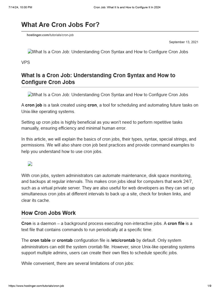 Cron Job - What It Is and How To Configure It in 2024 | PDF | Operating System Technology ...