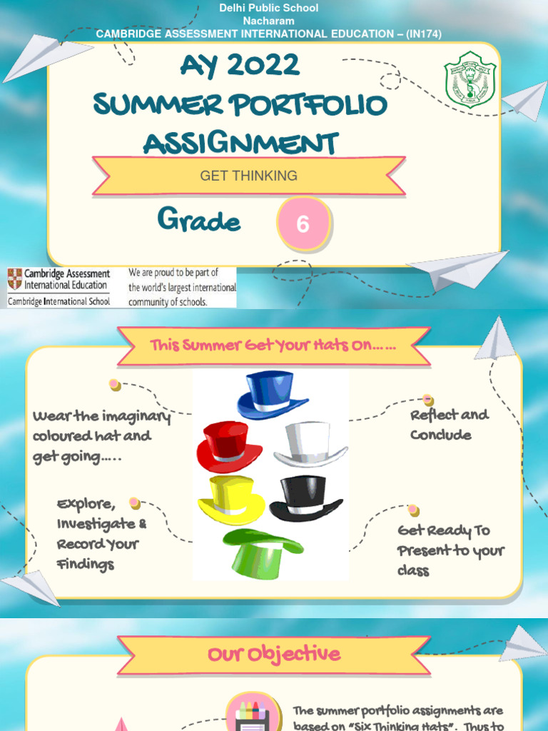 Grade 6 Summer Portfolio Assignment | PDF | Stone Age | Drawing