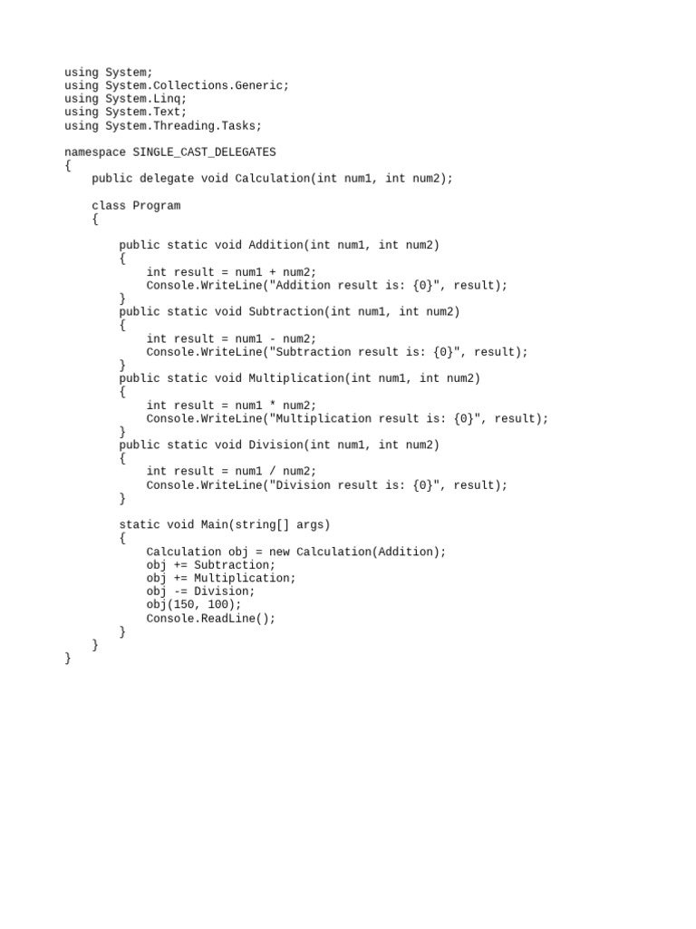 Multicast Delegates Pdf 